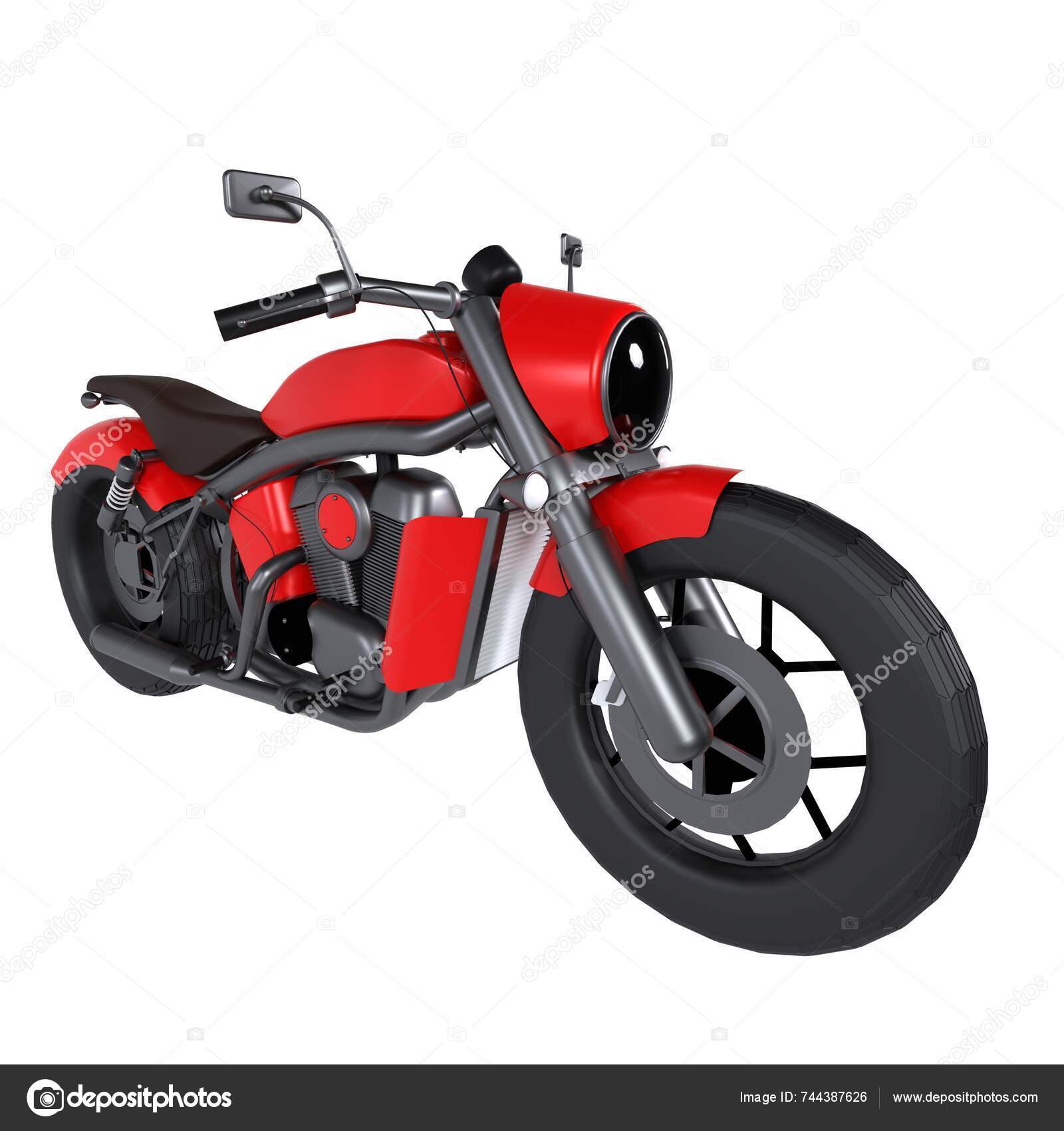 Artwork Features Stylized Red Motorcycle Innovative Design Elements ...