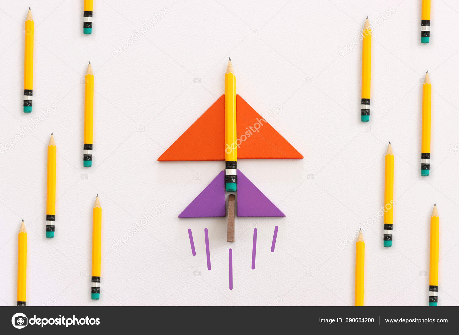 Concept Image Pencil Airplane Metaphor Idea Leadership Education Stock ...
