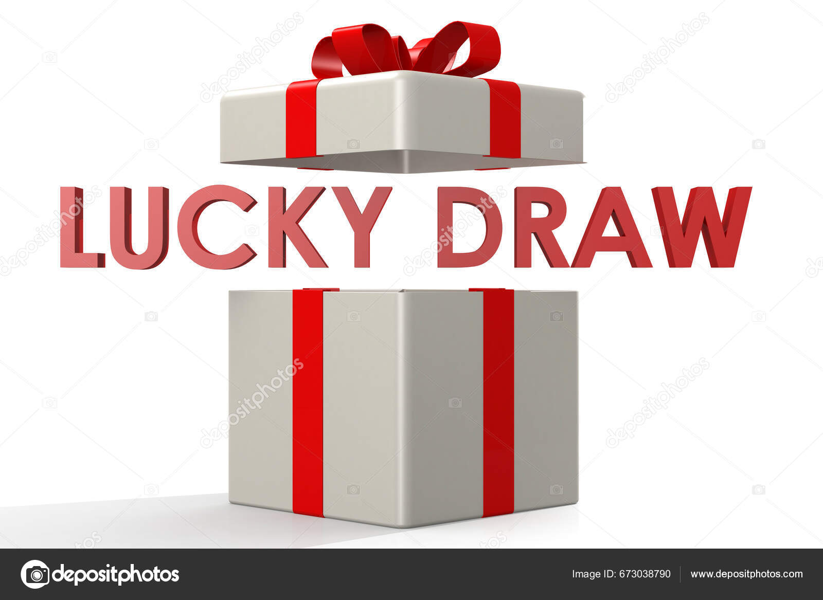 Open Gift Box Lucky Draw Word Rendering — Stock Photo © tang90246 #673038790