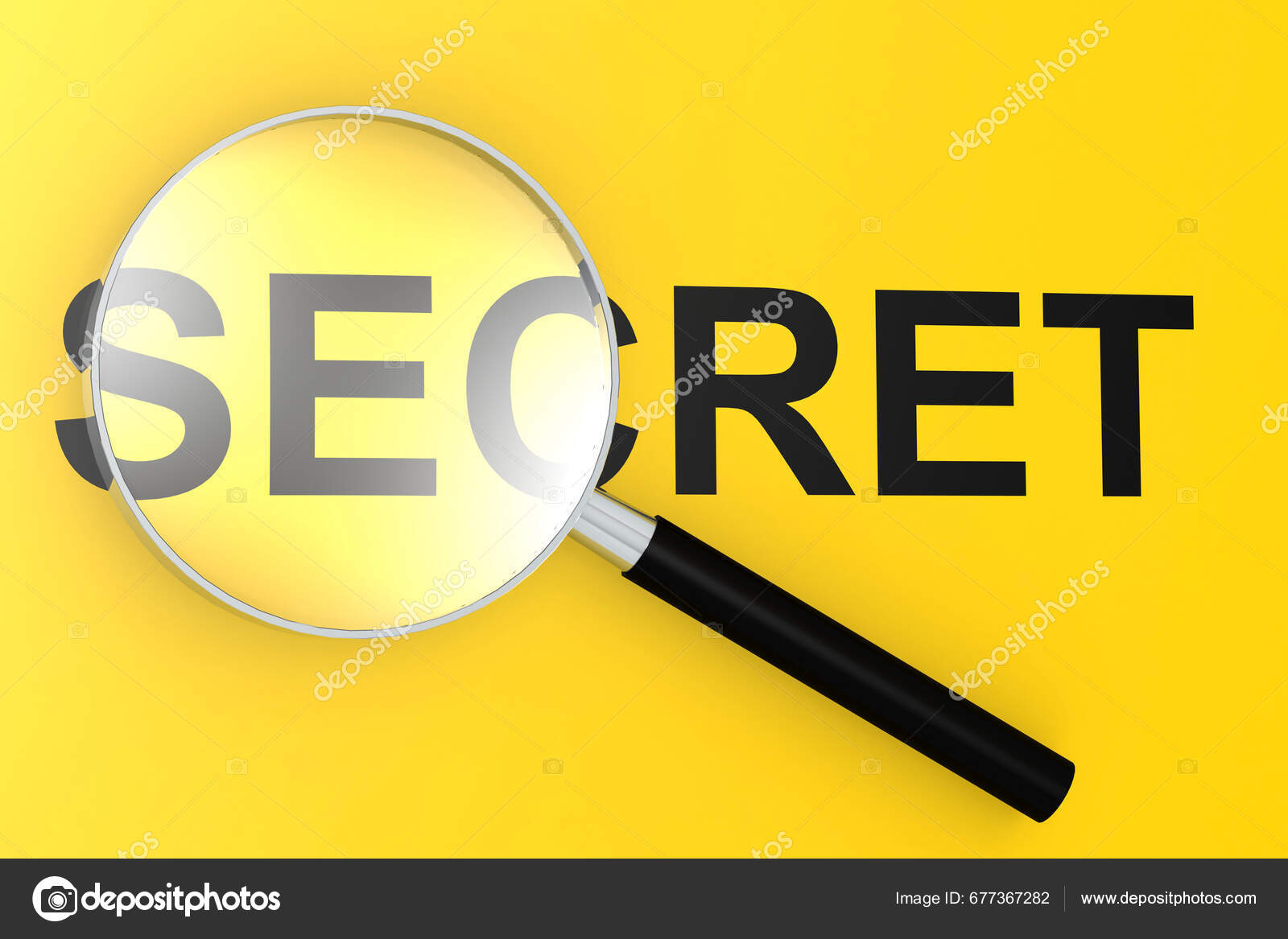 Secret Word Magnifying Glass Rendering — Stock Photo © tang90246 #677367282