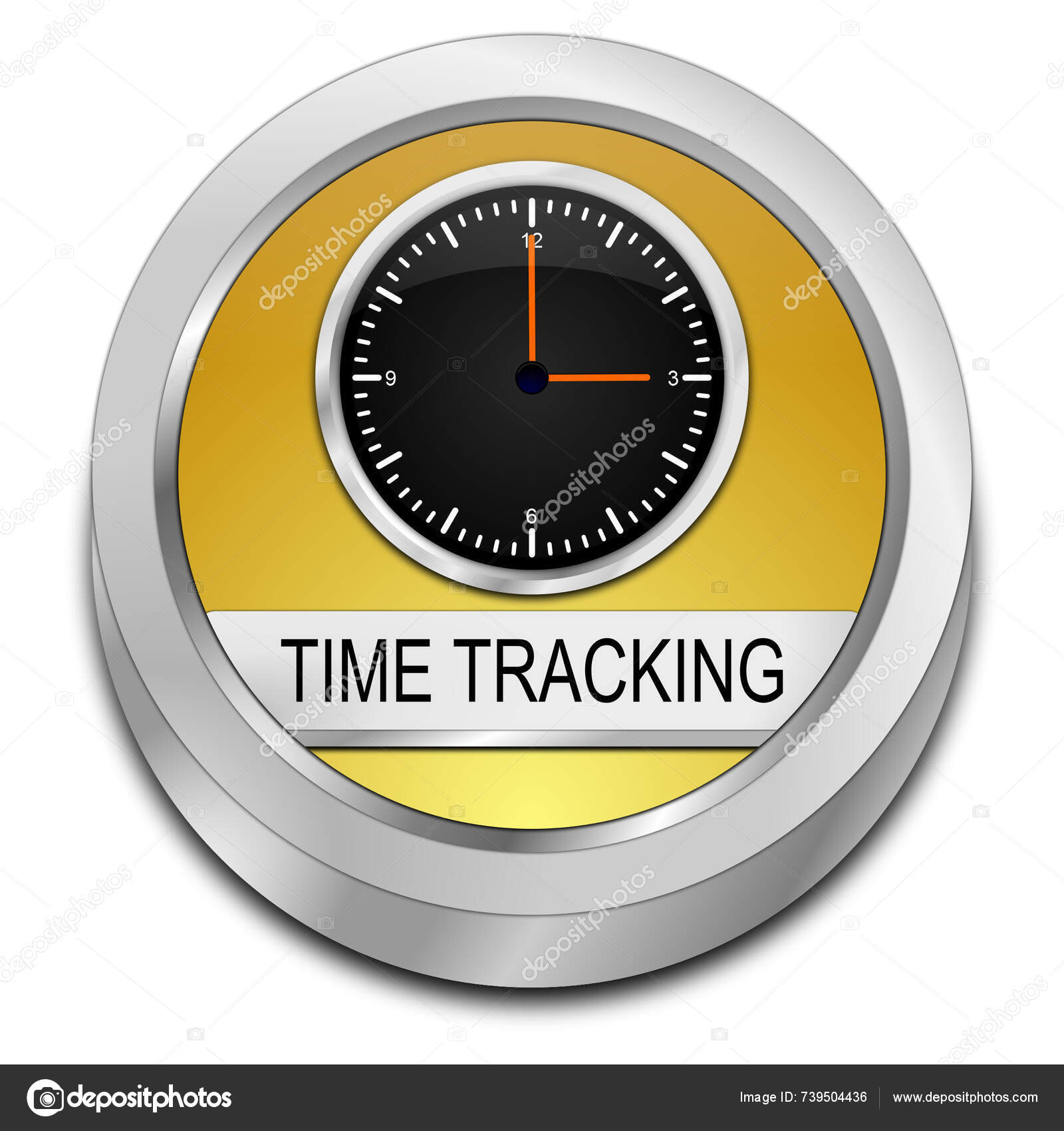 Time Tracking Button Gold Illustration — Stock Photo © wwwebmeister ...
