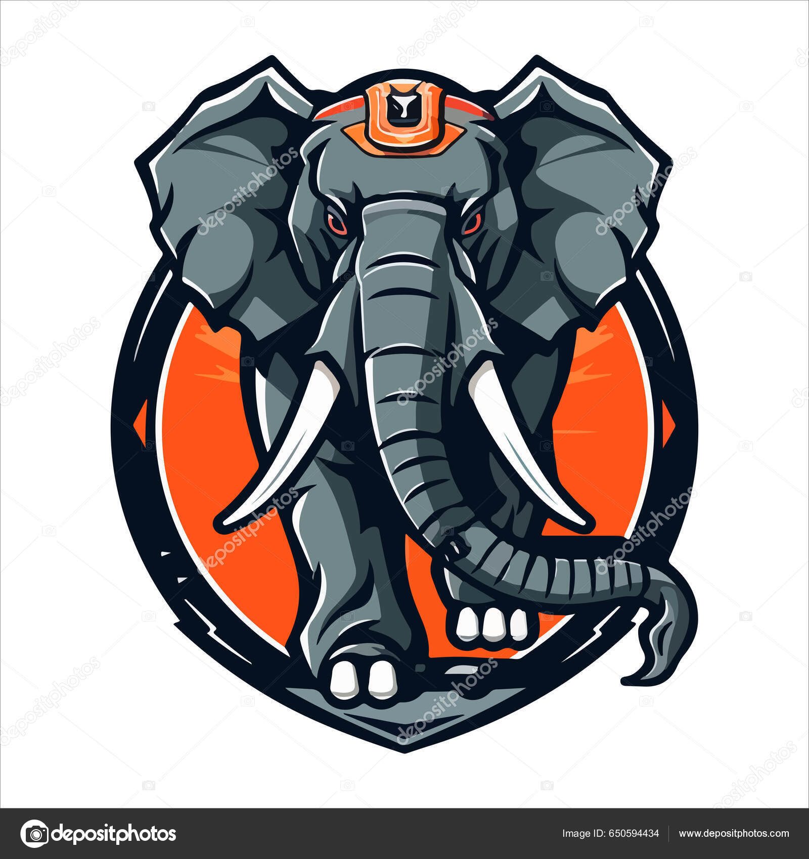 Elephant Mascot Logo Design Vector Modern Illustration Concept Style ...