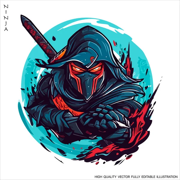 Lambang Ninja Maskot Logo Vektor Template Creative Ninja Konsep Desain ...