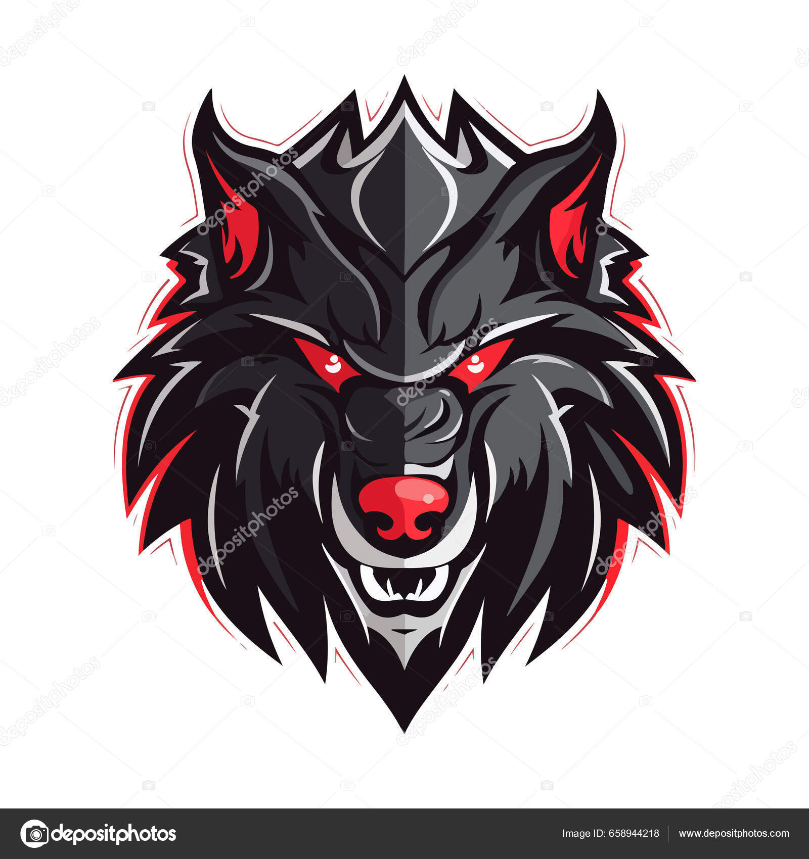 Lobos Mascota Esport Logo Diseño Personajes Para Los Juegos Lobos ...