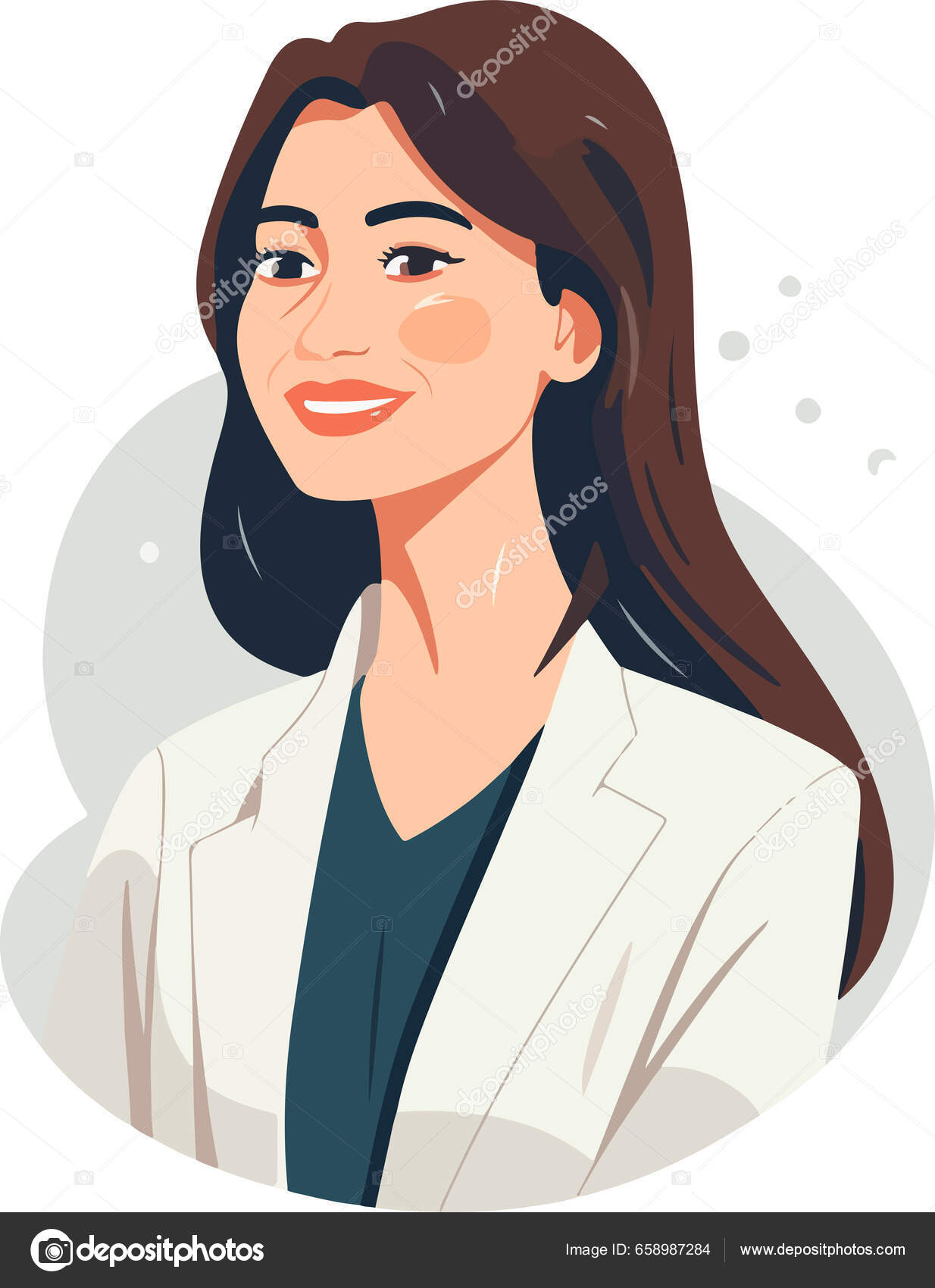 Vector Portrait Avatar Young Pretty Woman Stock Vector by ©serdjo13 ...