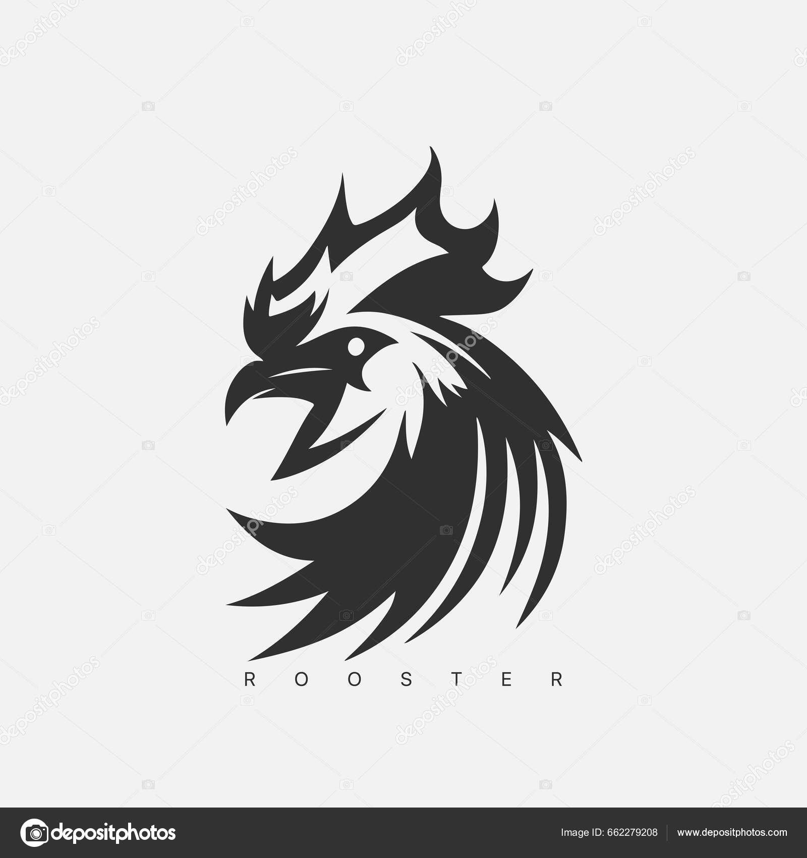 Vector Modern Rooster Logo Template Stock Vector by ©serdjo13 662279208