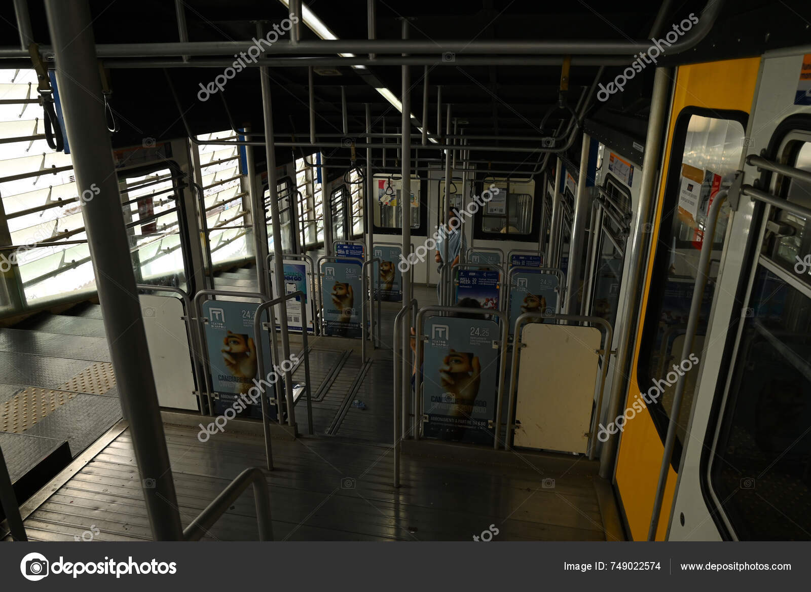 Interior View Montesanto Funicular Connects Vomero Hill Historic Center ...