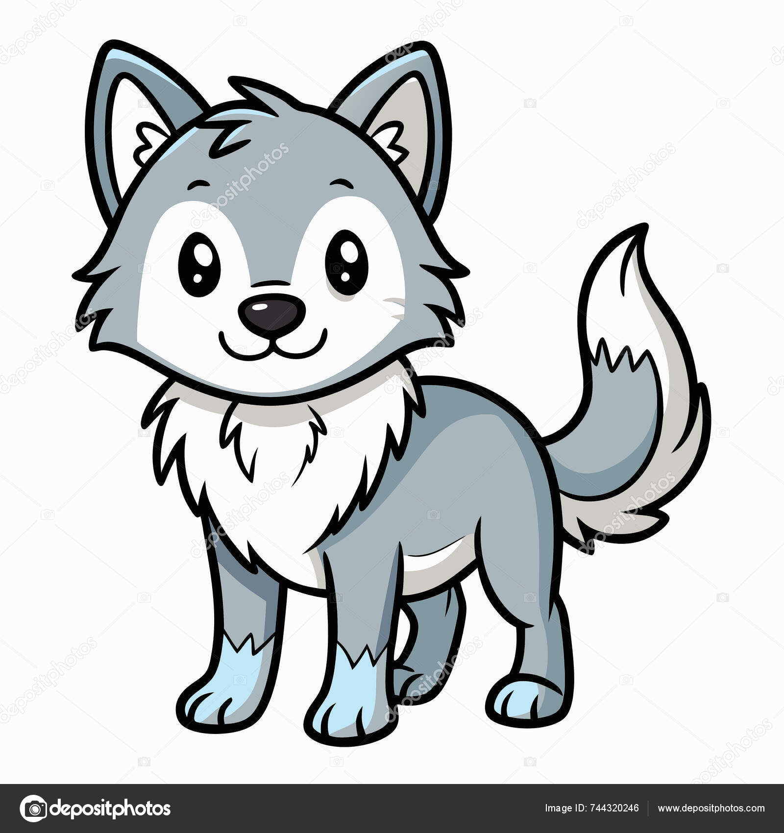 Cute Little Wolf Cartoon Graphic Design — Stock Photo © SEABOY888 ...
