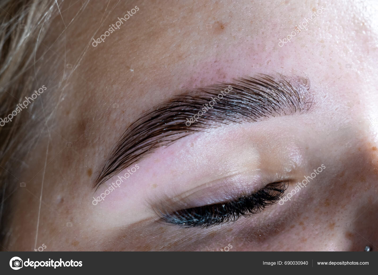 Female Accurate Tinted Eyebrow Correct Shape Natural Color Correction Tinting — Stock Photo ...