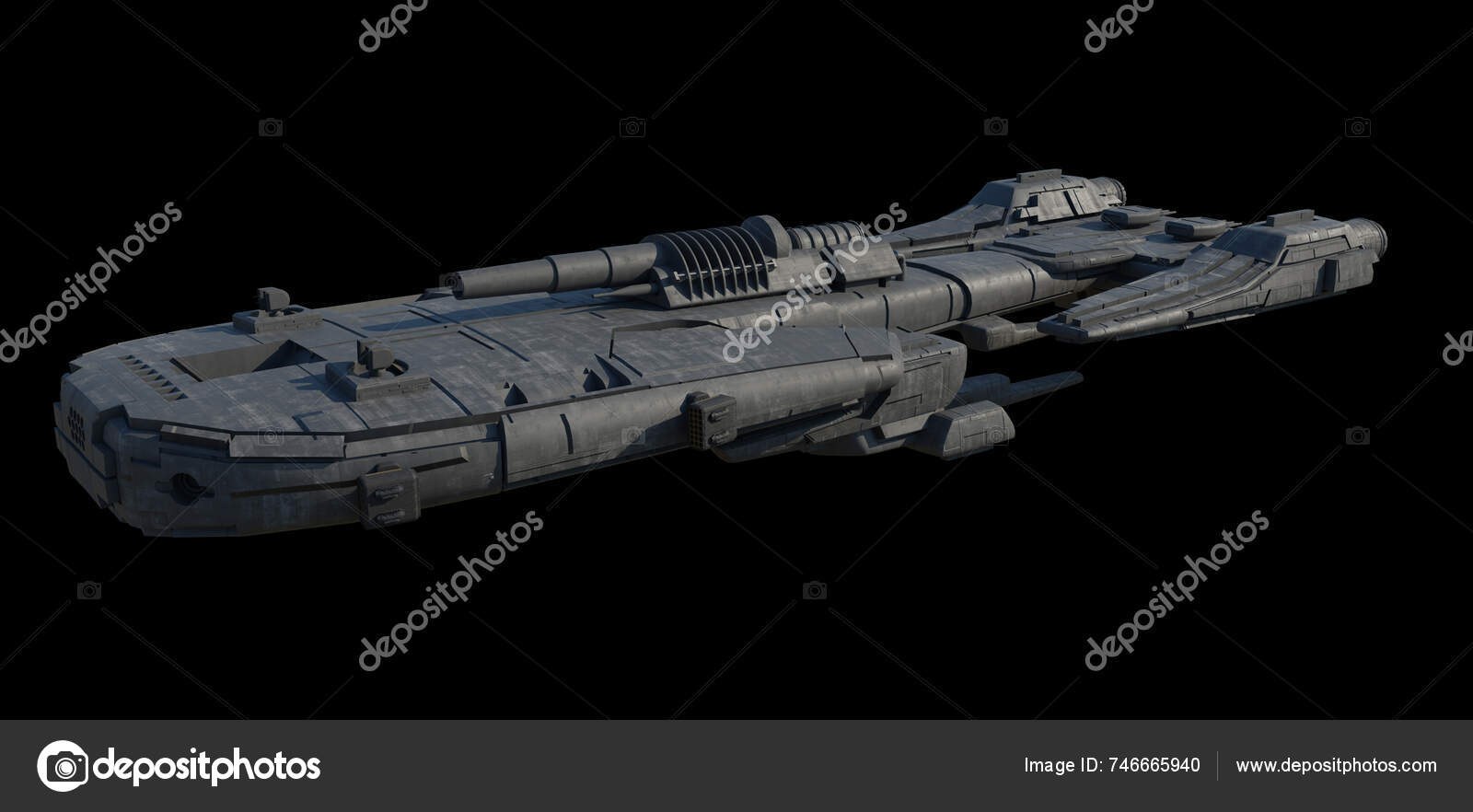 Outer Space Weapons Platform Side View Digitally Rendered Science ...
