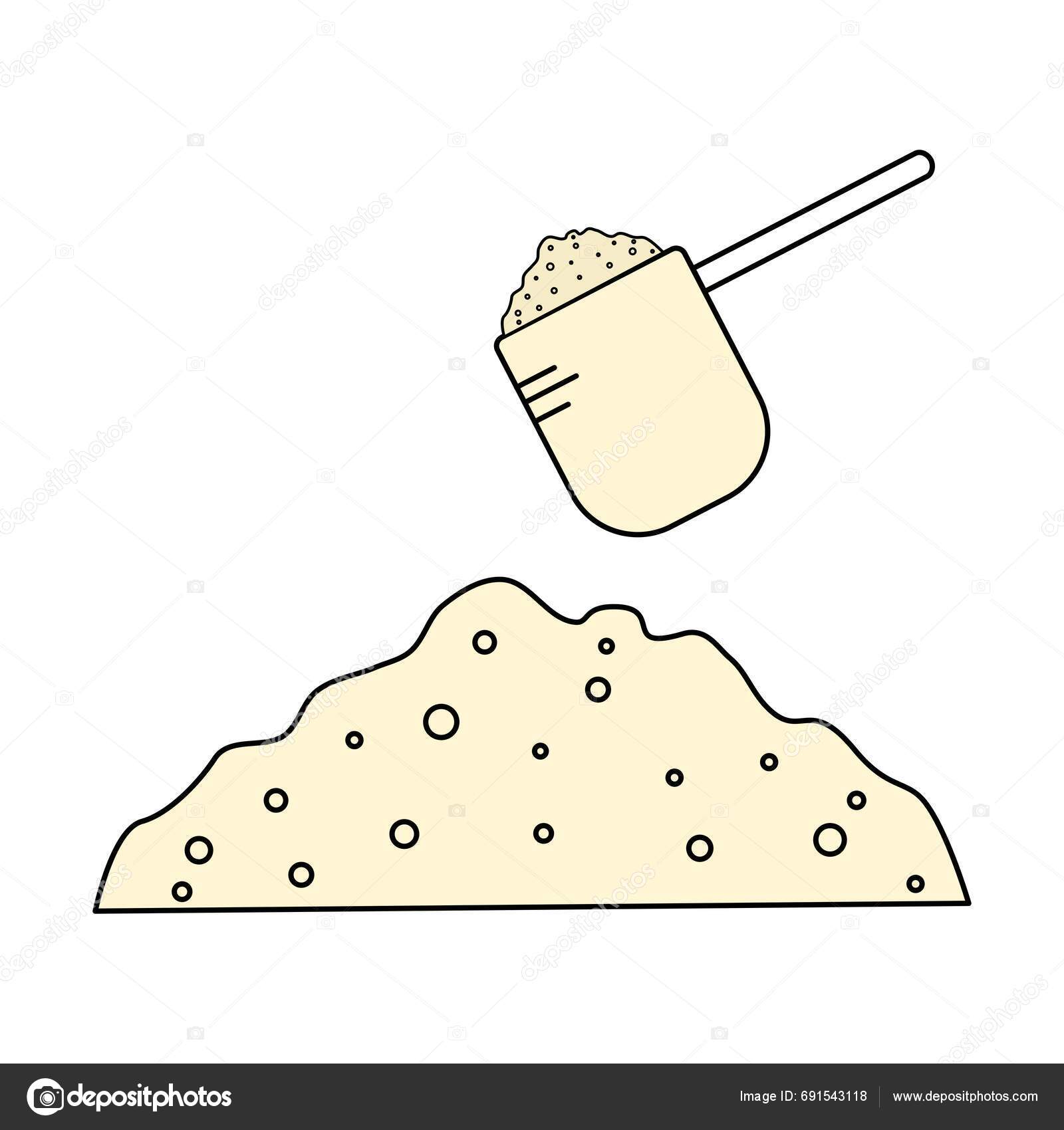 Portion Whey Protein Powder Scoop Isolated White Background Simple ...