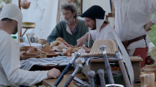 Scenes Medieval Costume Peasants Eating Tent Medieval Camp June 2022 ...