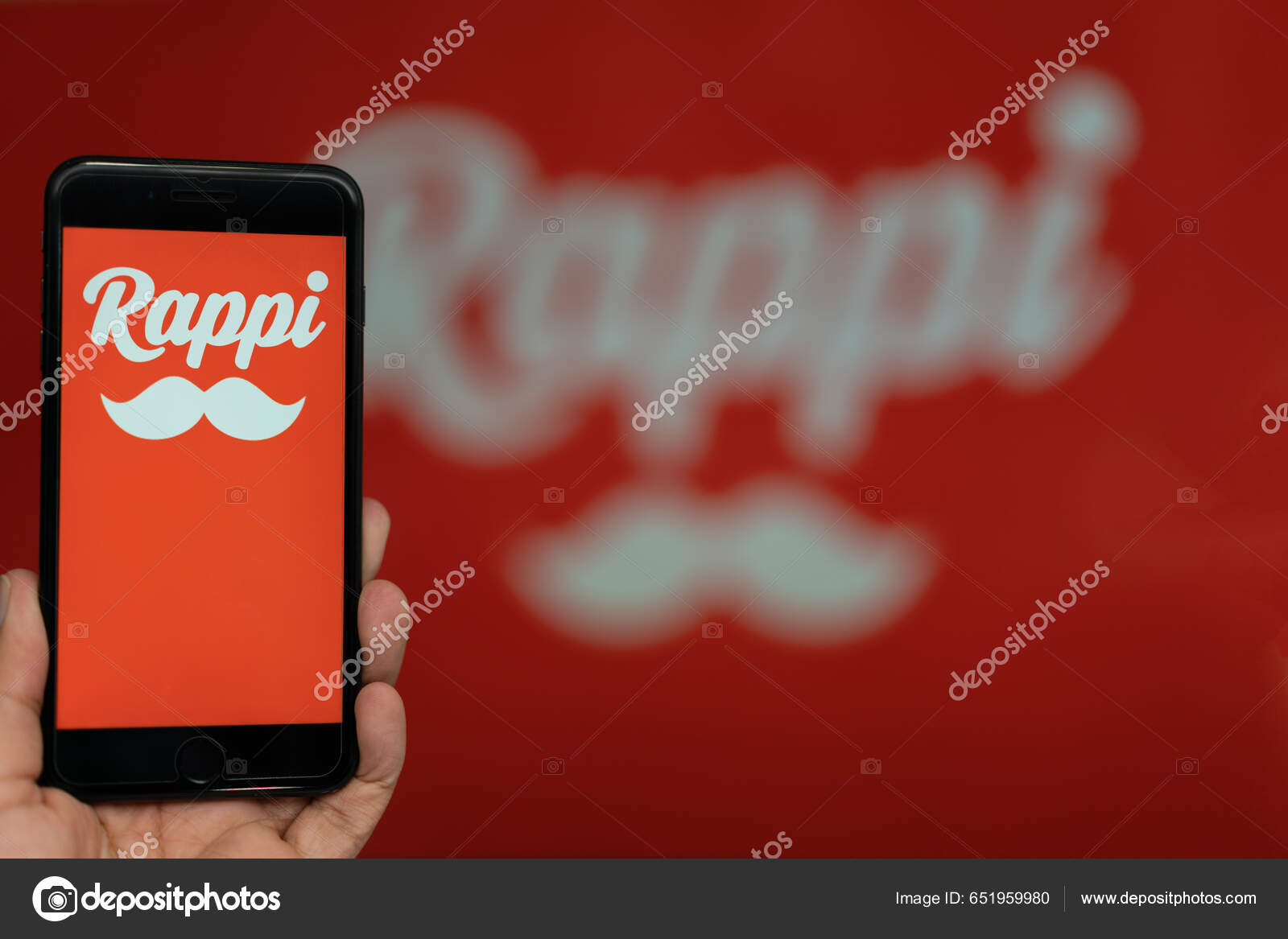 Logo Rappi Teléfono Con Logotipo Parte Inferior Rappi App — Foto ...