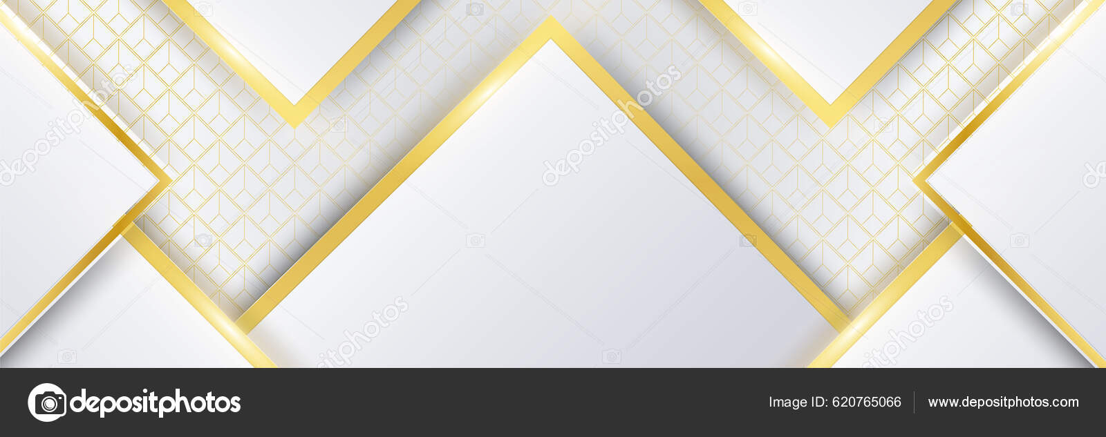 Latar Belakang Putih Dan Emas Modern Dengan Garis Bingkai Emas Vektor ...