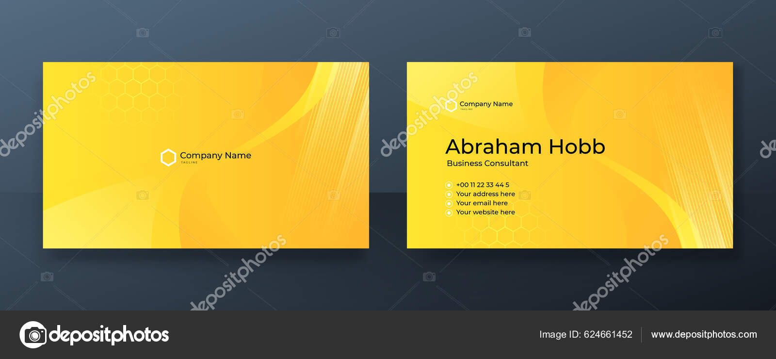 Modern Orange Yellow Business Card Design Template Stock Vector by ...