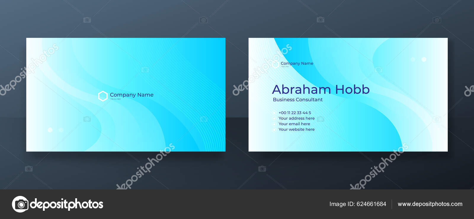 Modern Light Blue Business Card Design Template Stock Vector by ...