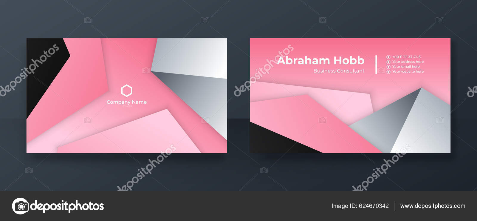 Modern Pink Business Card Design Template Stock Vector by ©salmanalfa ...