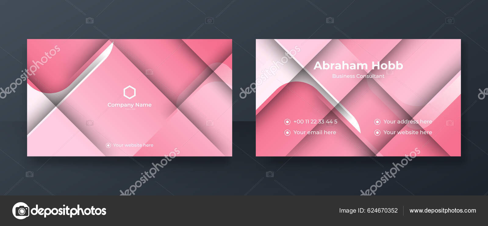 Modern Pink Business Card Design Template Stock Vector by ©salmanalfa ...