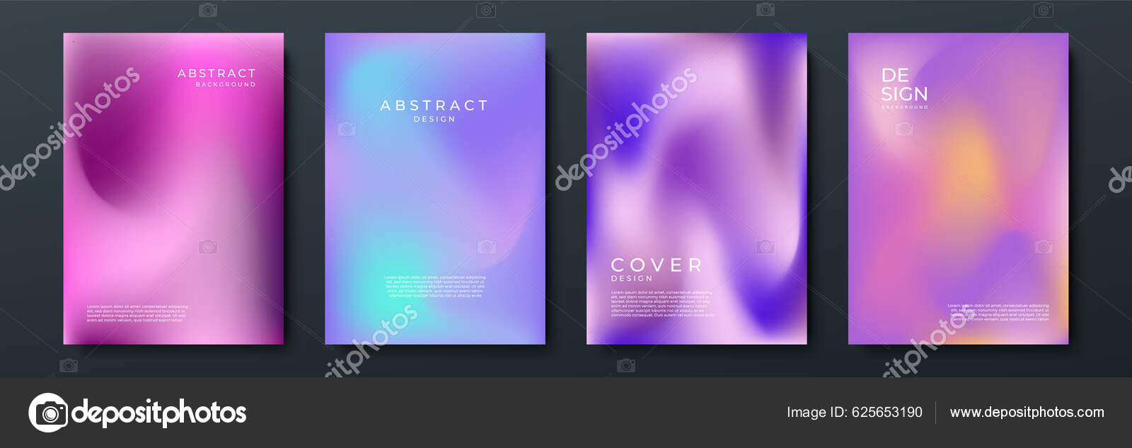 Blurred Backgrounds Set Modern Abstract Blurred Color Gradient Patterns ...