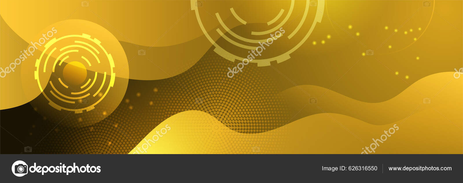 Yellow Gold Technology Digital Banner Design Design Modern Luxury ...