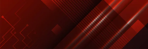 Abstract Red Futuristic Technology Network Science Tech Banner ...