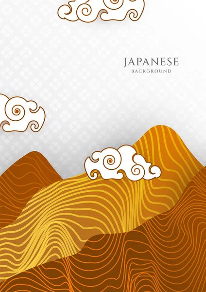 Japanese Poster Background Line Wave Pattern Vector Sun Abstract ...