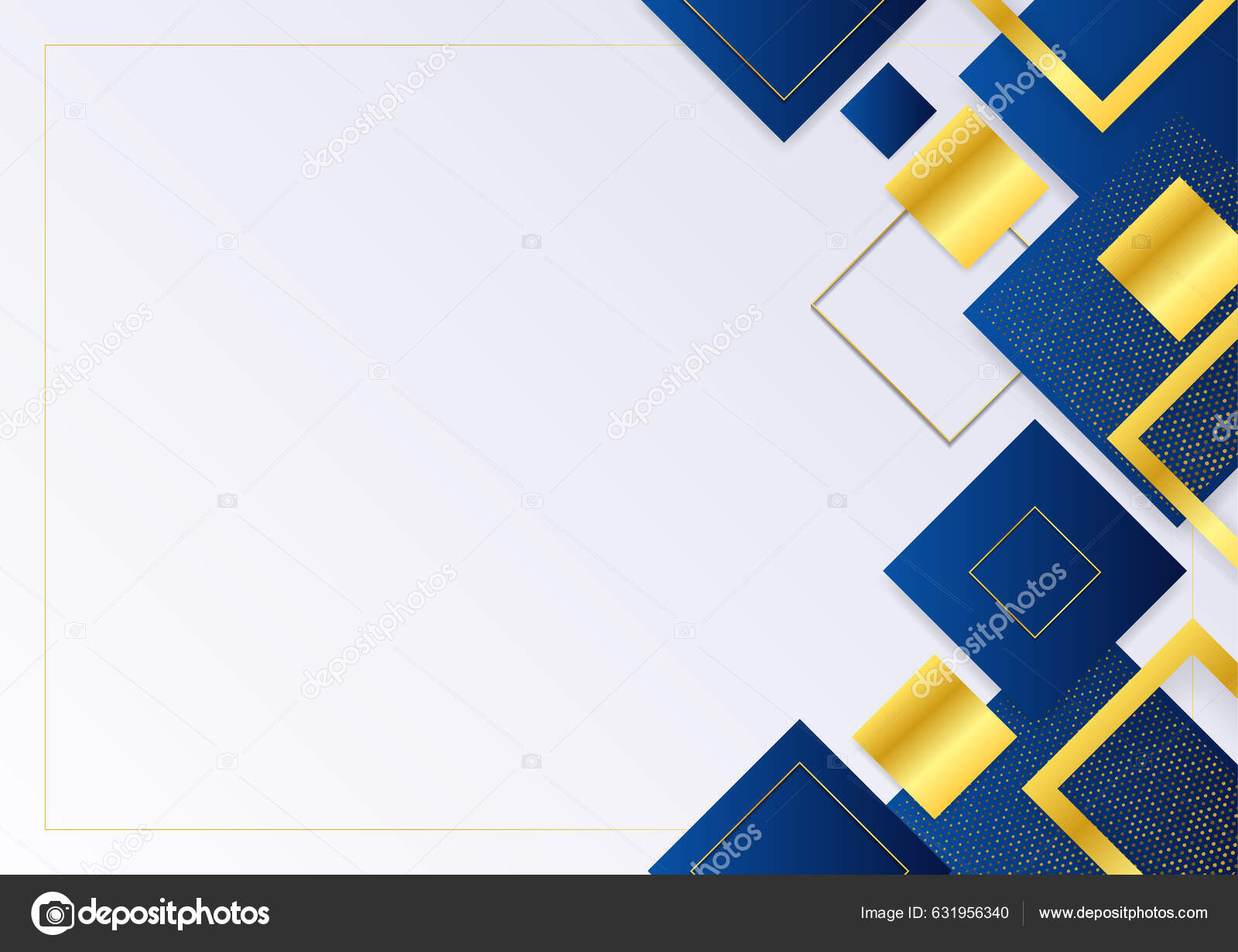 Simple Abstract Blue Gold White Background Business Presentation Design ...