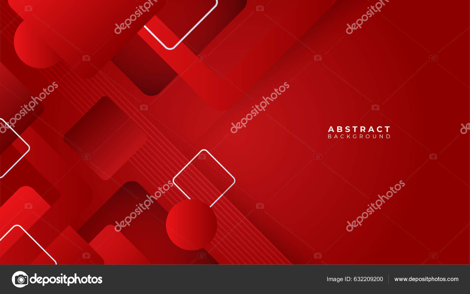 Abstract Red Banner Geometric Shapes Vector Technology Background ...
