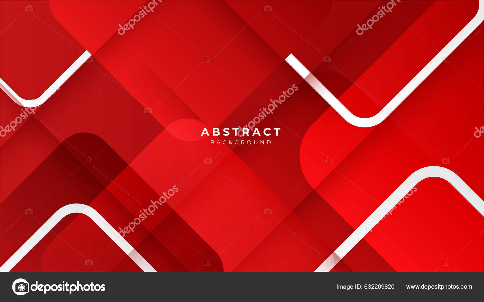 Abstract Red Banner Geometric Shapes Light Silver Technology Background ...