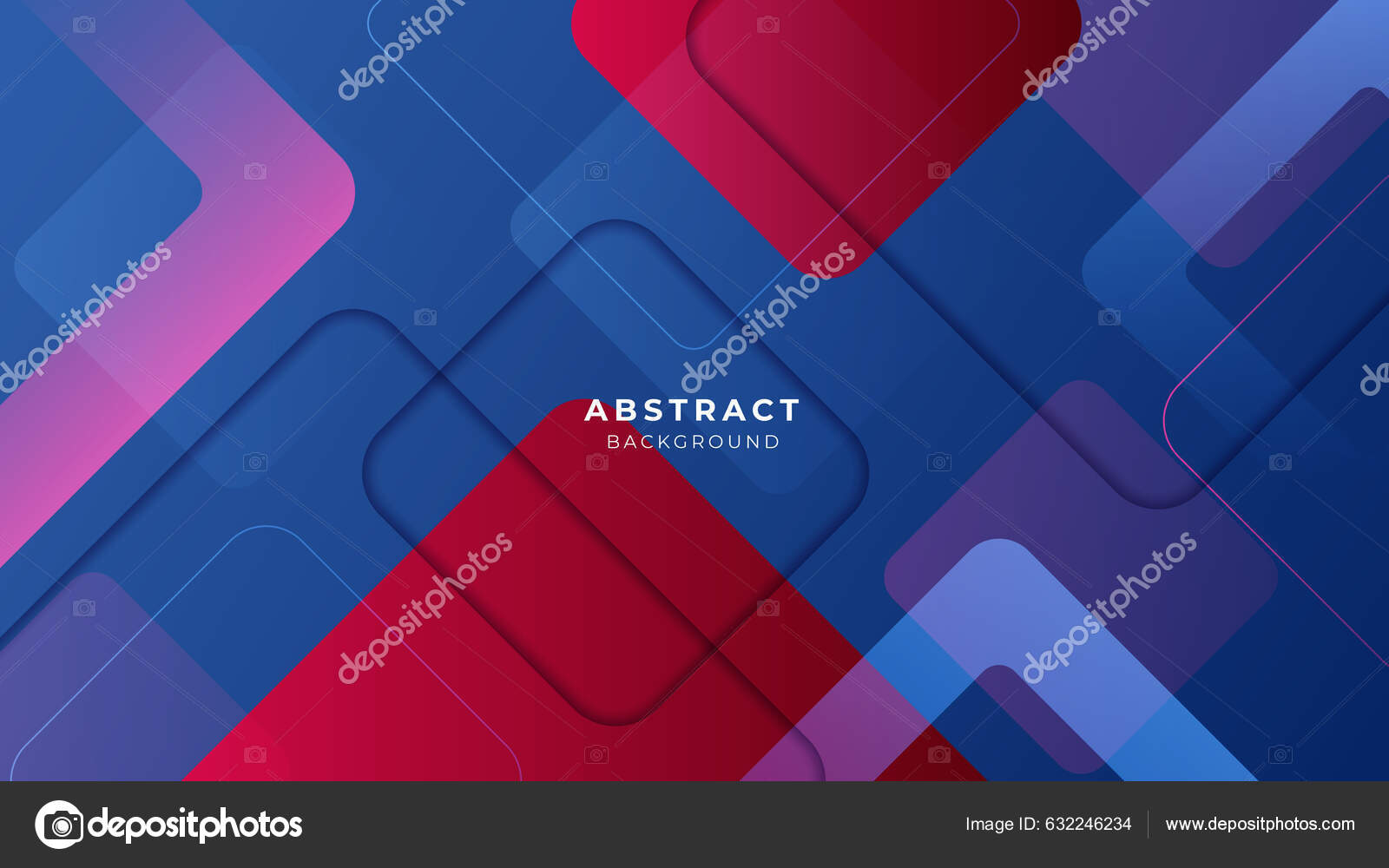 Abstract Blue Red Banner Geometric Shapes Vector Technology Background ...