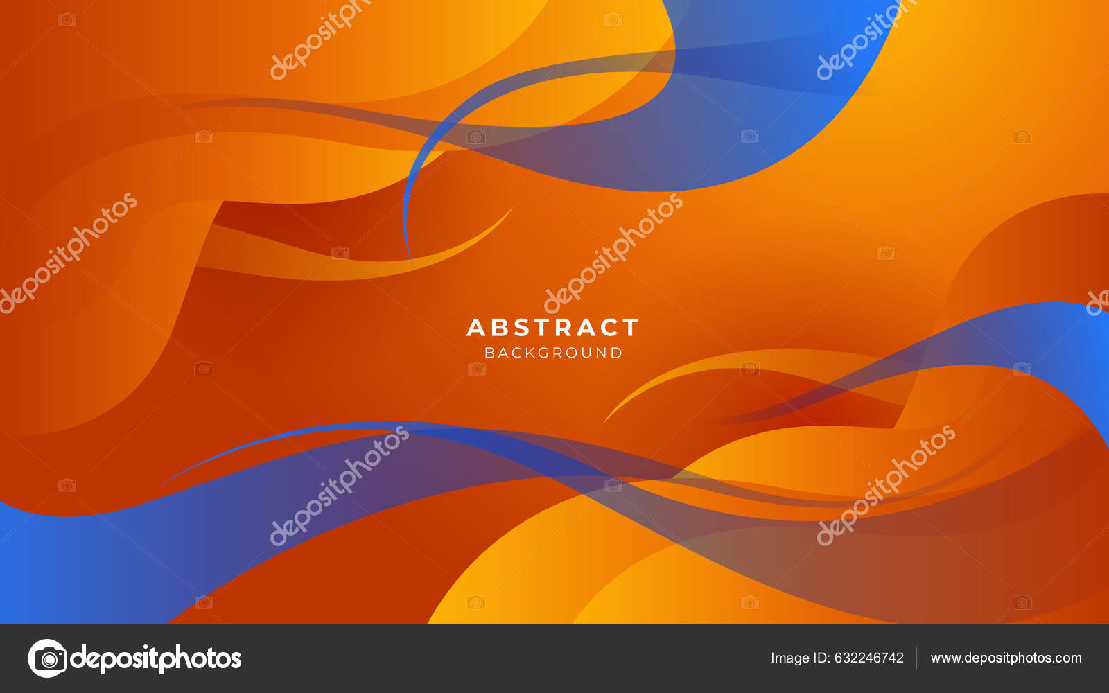 Blue Orange Banner Geometric Shapes Abstract Modern Technology ...