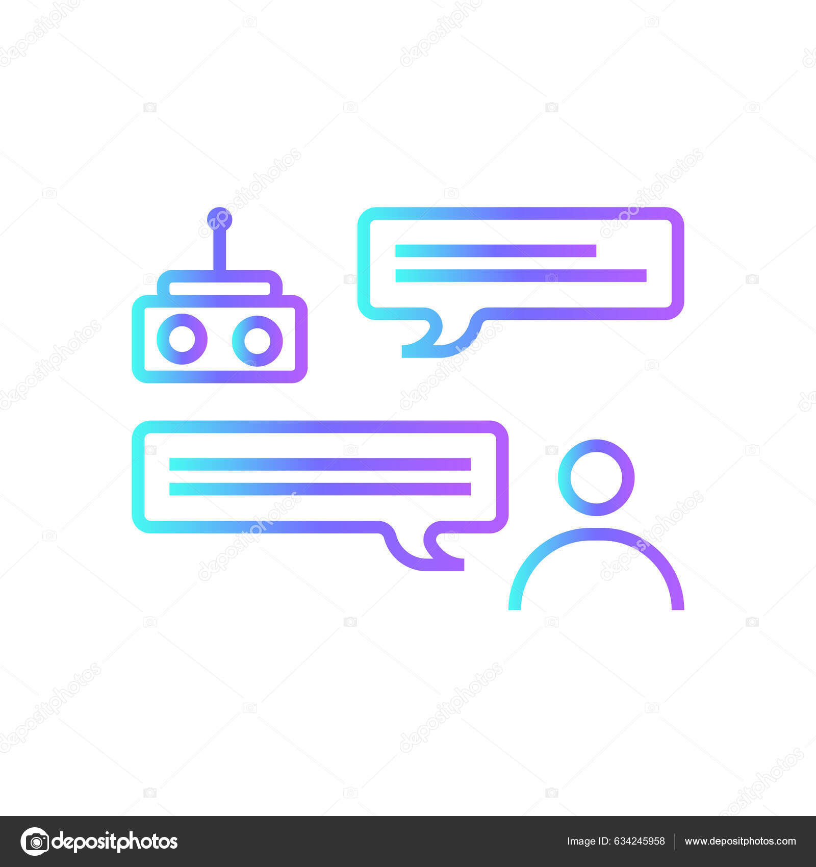 Chatbot Fintech Startup Icon Blue Gradient Outline Style Stock Vector ... Chatbot Fintech Startup Icon Blue Gradient Outline Style Stock Vector ...
