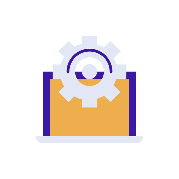 Setting Technology Icon Blue Outline Style Concept Digital Data ...