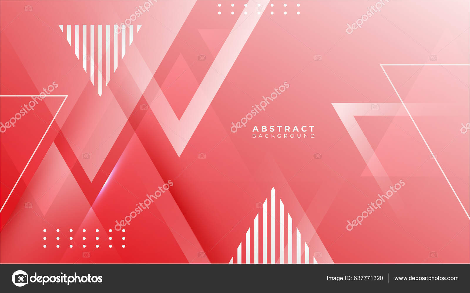 Red Abstract Background White Geometric Shapes Stock Vector by ...