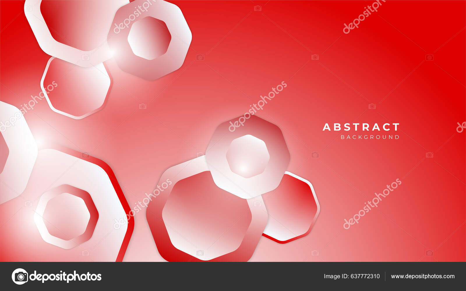 Red Abstract Background White Geometric Shapes Stock Vector by ...