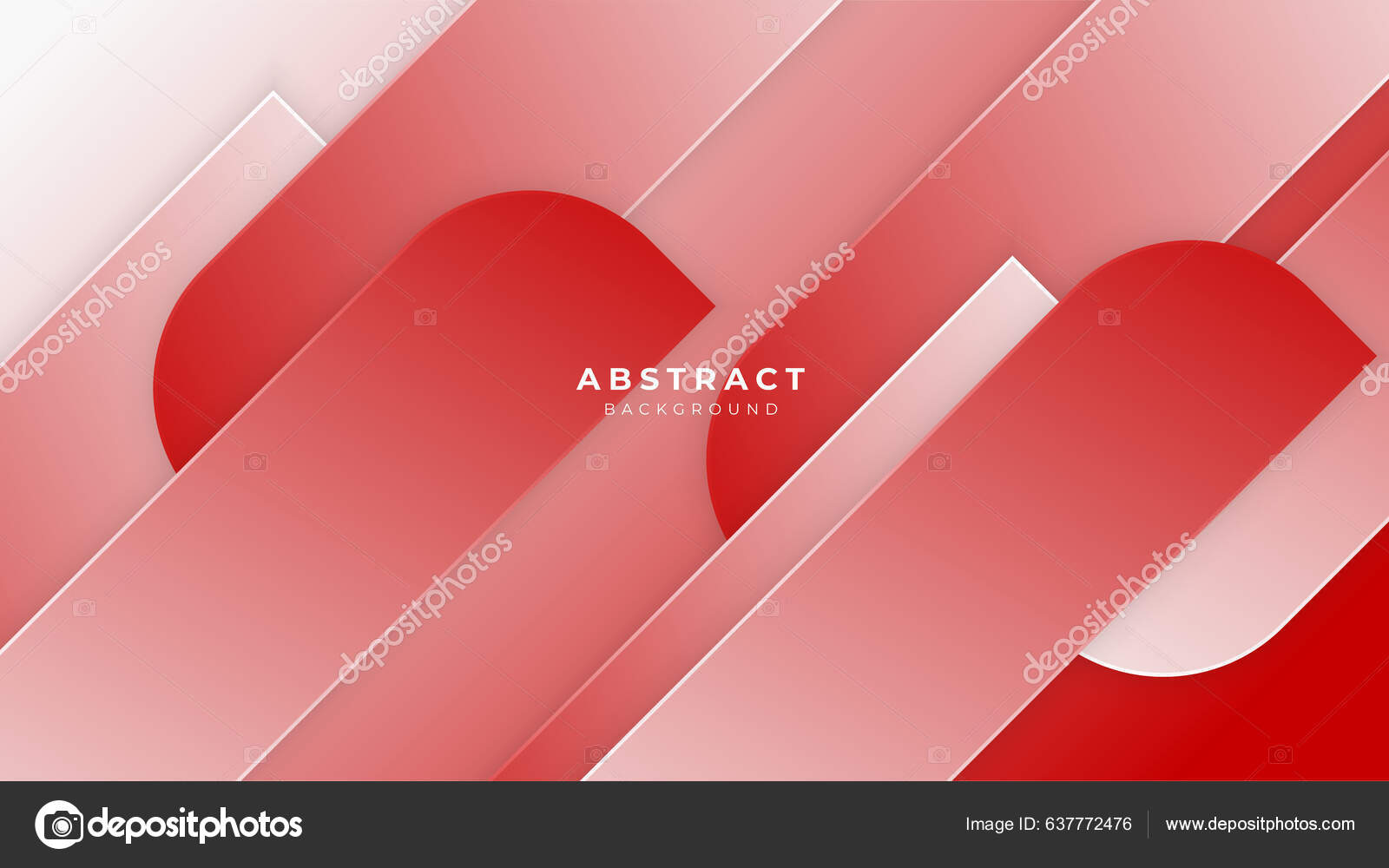 Red Abstract Background White Geometric Shapes Stock Vector by ...