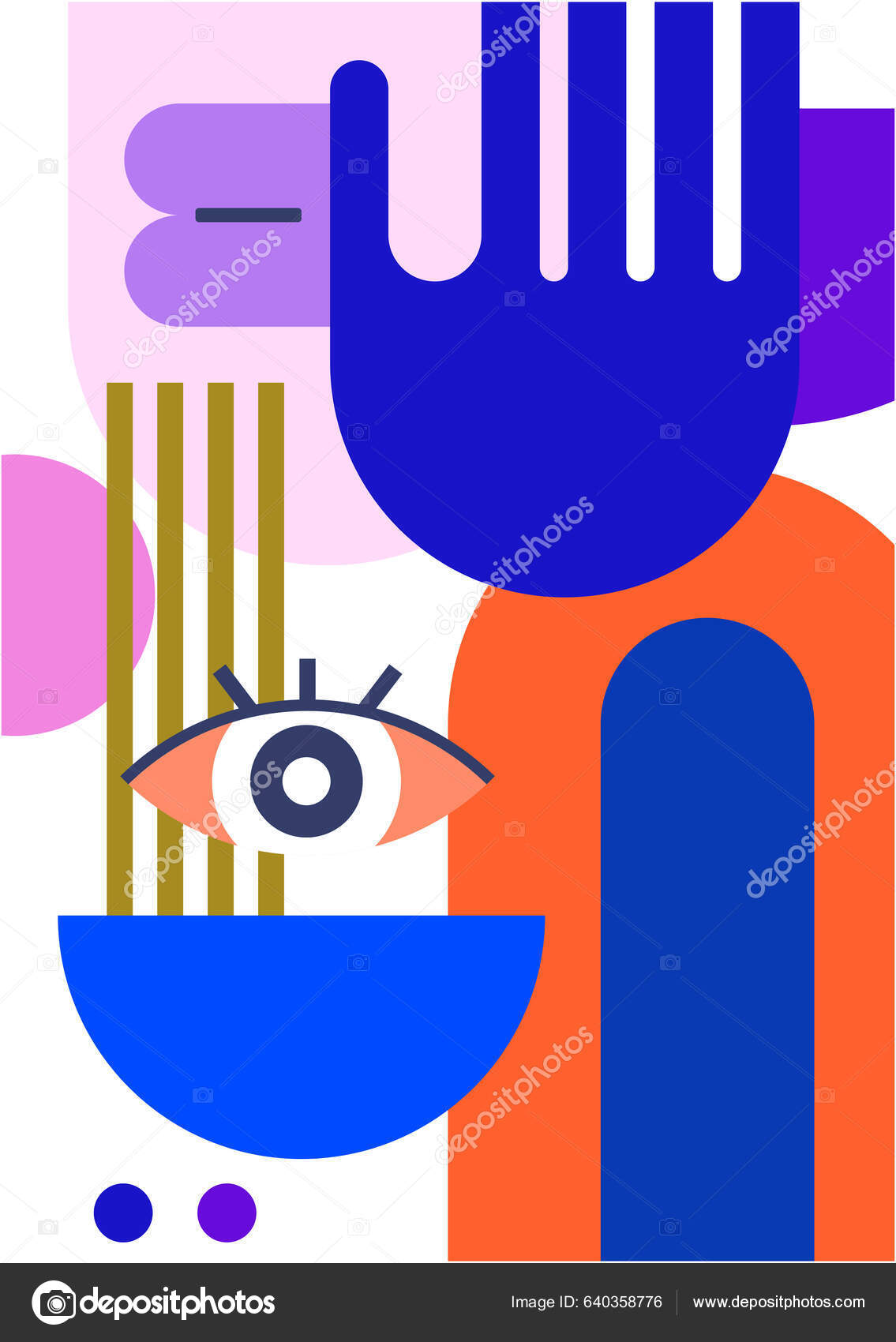 Abstract Pop Art Collage Surrealism Face Design Vector Illustration Designed Stock Vector By