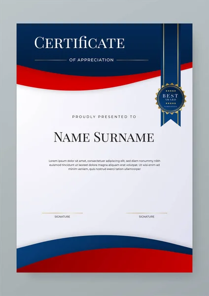 Modern Blue Red Gradient Certificate Template Stock Vector by ...