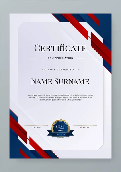Modern Blue Red Gradient Certificate Template Stock Vector by ©salmanalfa 640392794