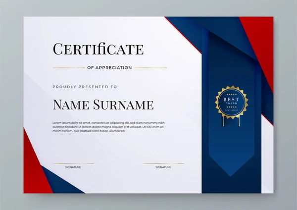 Modern Blue Red Gradient Certificate Template Stock Vector by ©salmanalfa 640392794