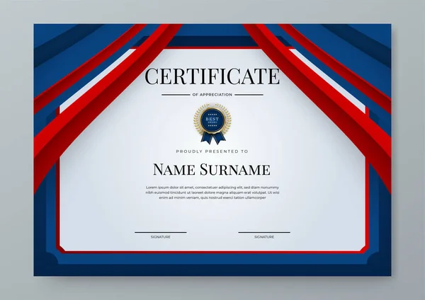 Modern Blue Red Gradient Certificate Template Stock Vector by ©salmanalfa 640392794