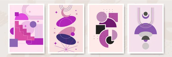 Vector Illustration Vintage Geometric Shapes Mid Century Modern Style ...