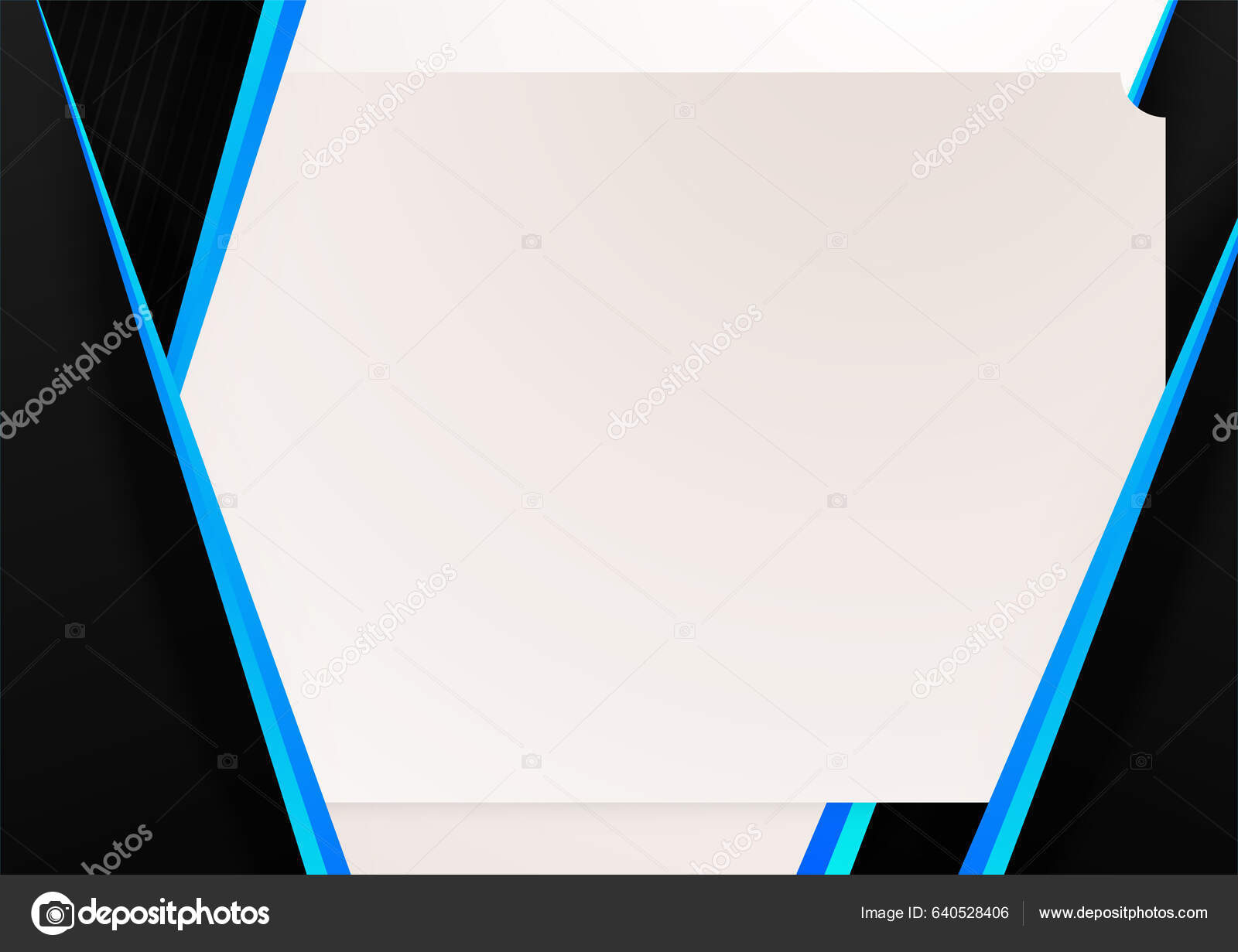 Modern Abstract Blue Black Border Frame Element White Background ...