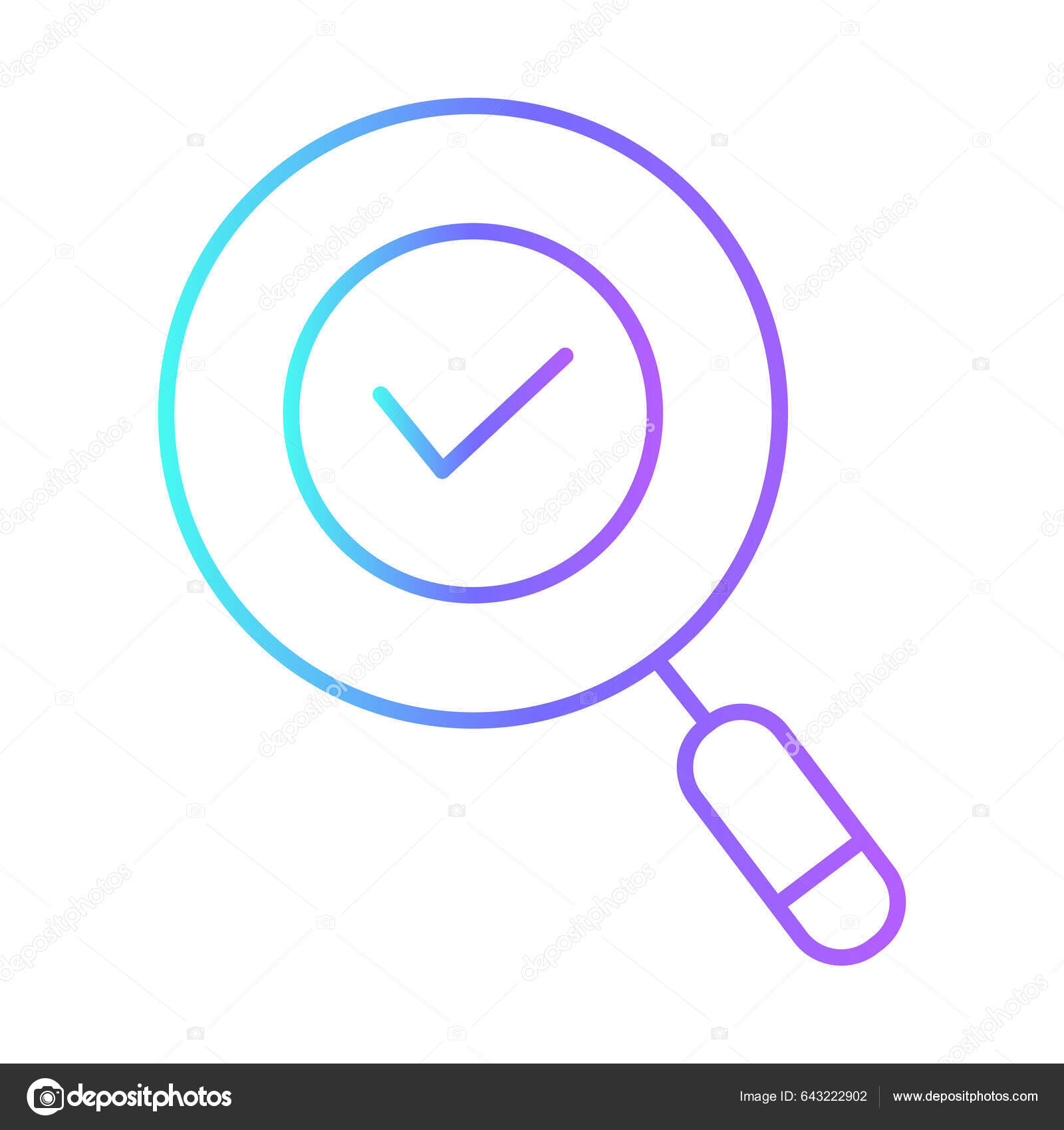 Check Feedback Icons Purple Blue Outline Style Thin Line Icon Stock ...