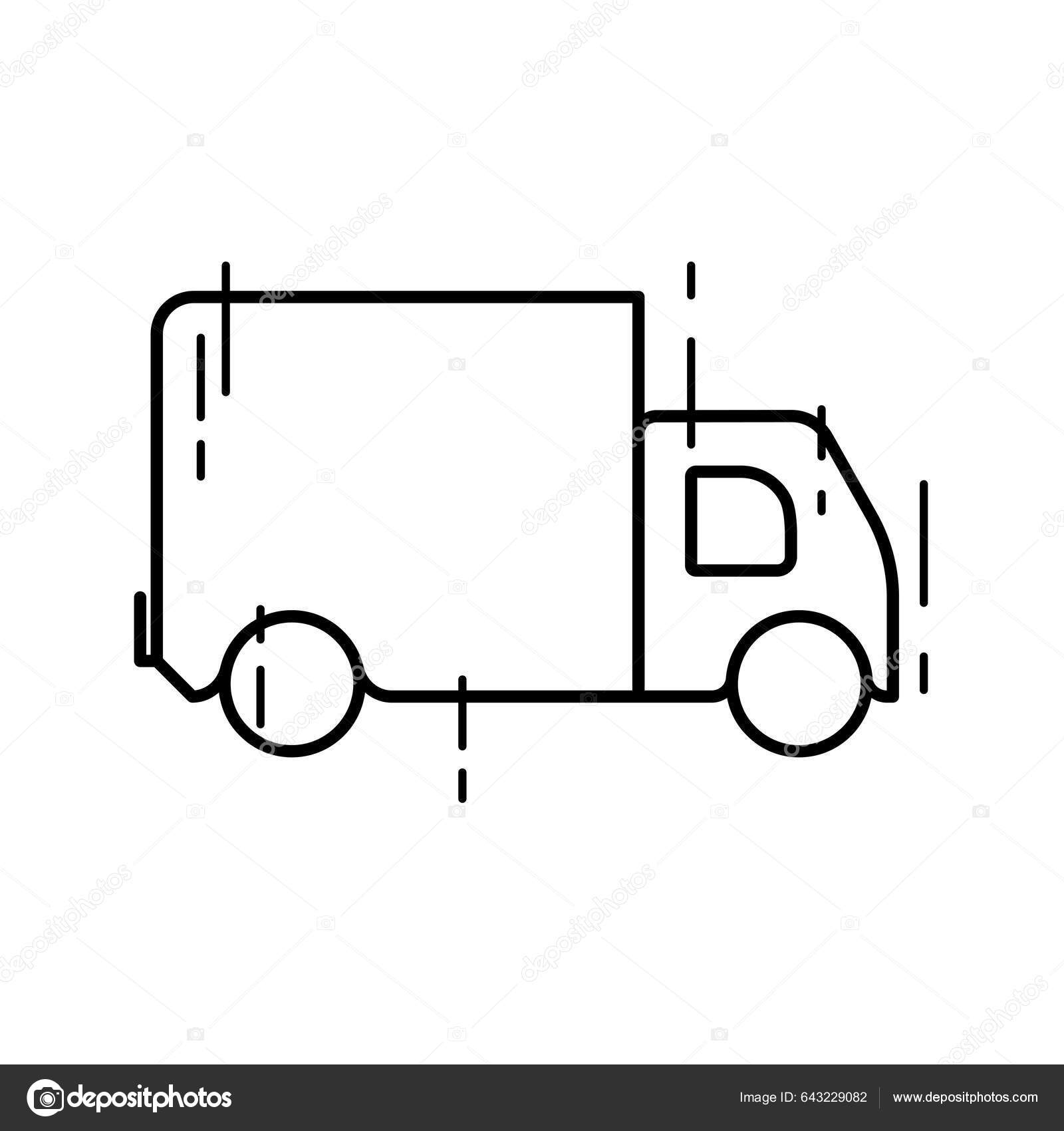Dodávka Kamion Dodávky Služby Ikony Černým Obrysem Stylu Značka ...