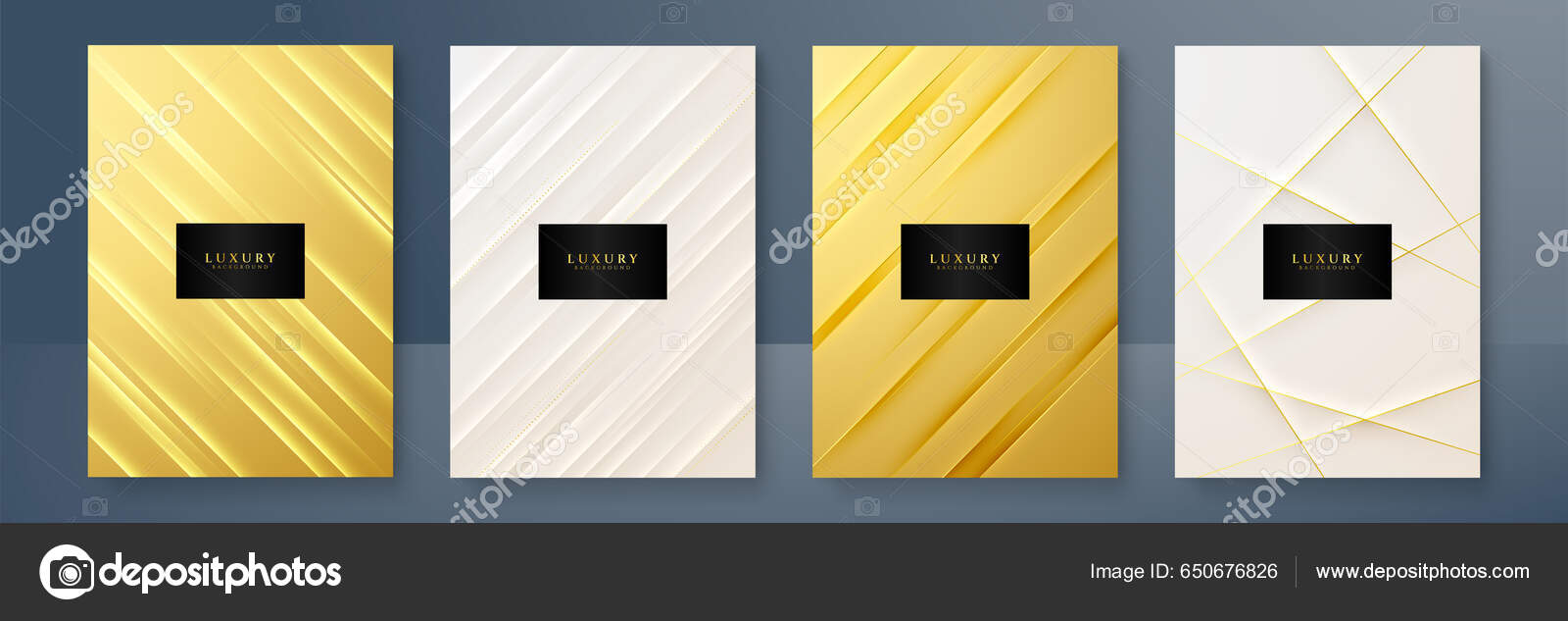 Modern Cover Design Set Luxury Gold Line Gold Abstract Line Stock ...