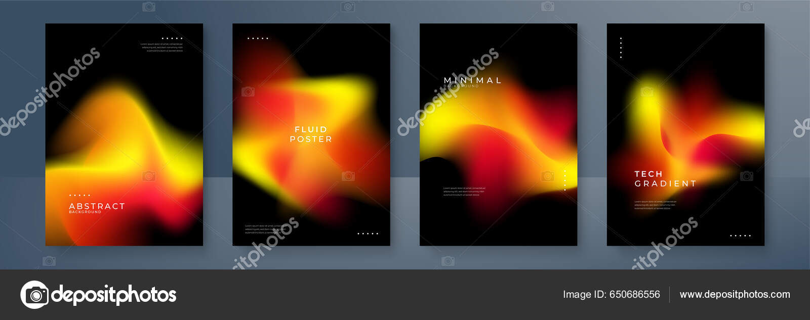 Blurred Fire Backgrounds Set Modern Abstract Blurred Color Gradient ...