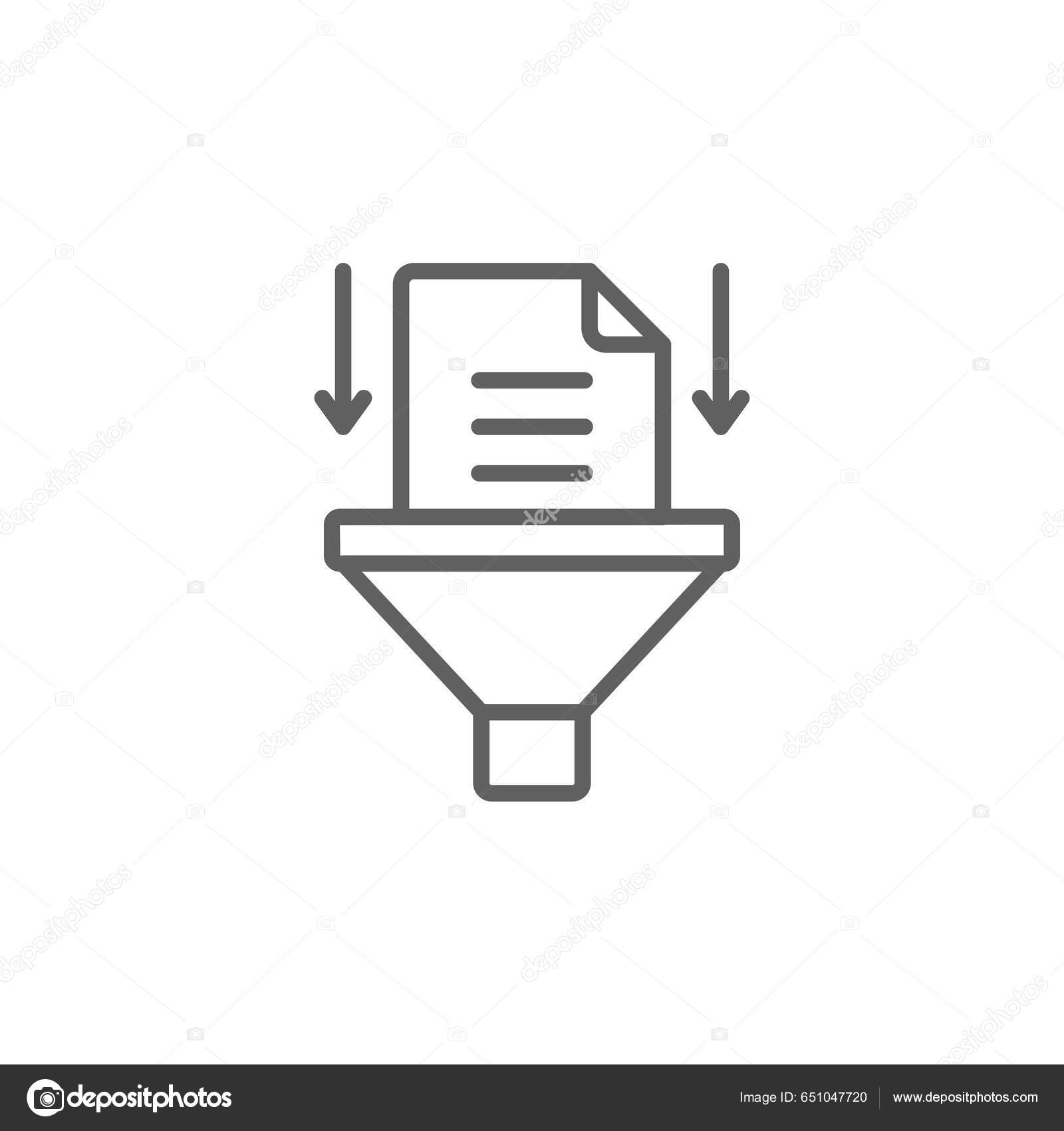 Data Filtering Data Management Icon Black Outline Style Information ...