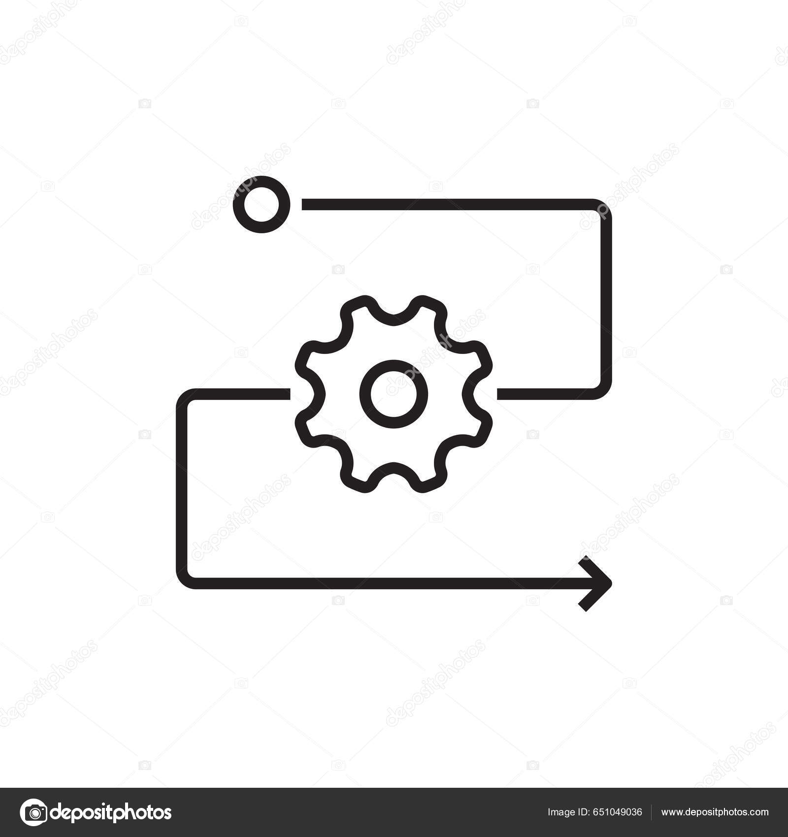 Icono Flow Business Con Estilo Contorno Negro Arrow Process System ...