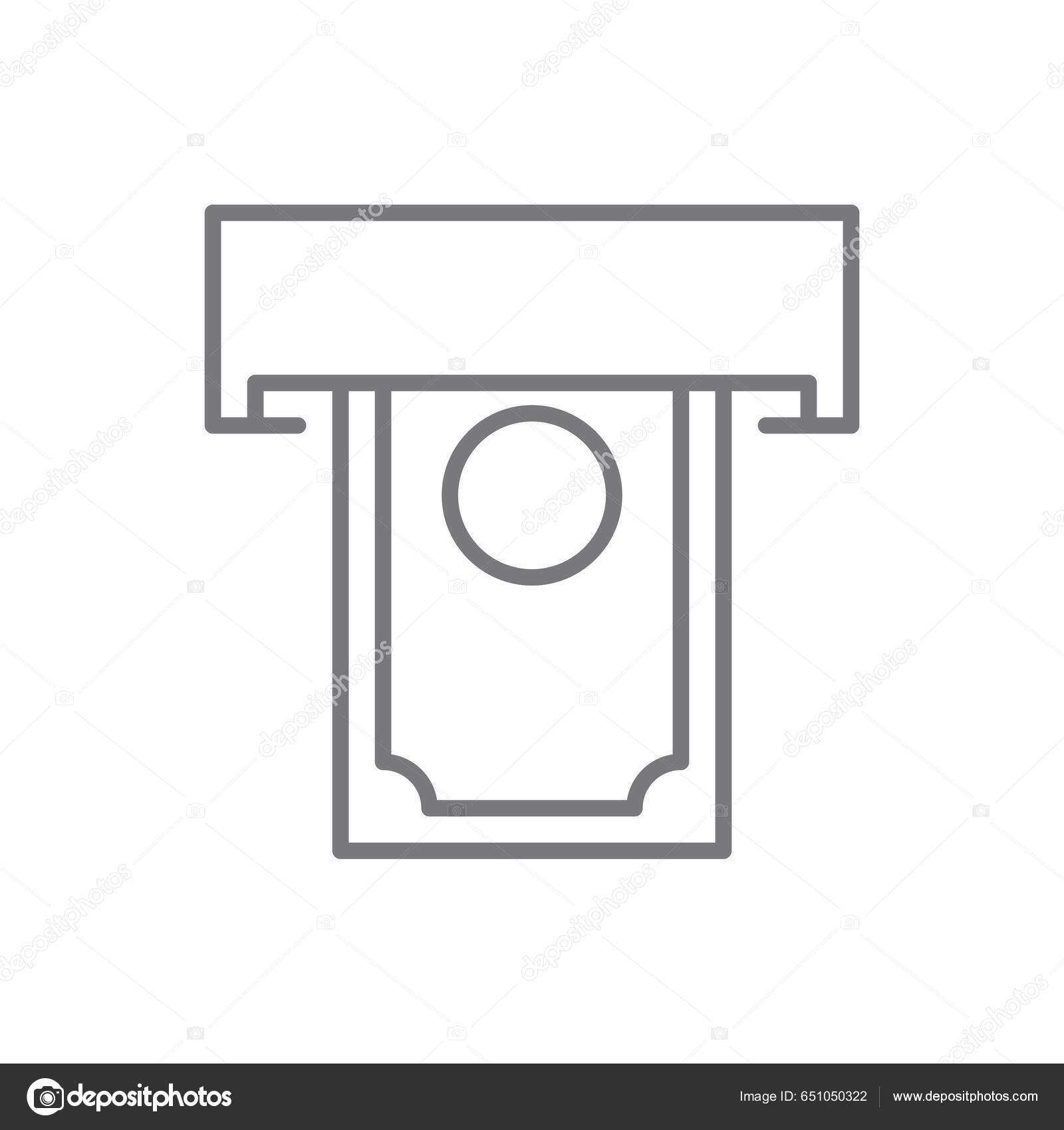 Cash Withdrawal Business Icon Black Outline Style Cash Banking Finance ...